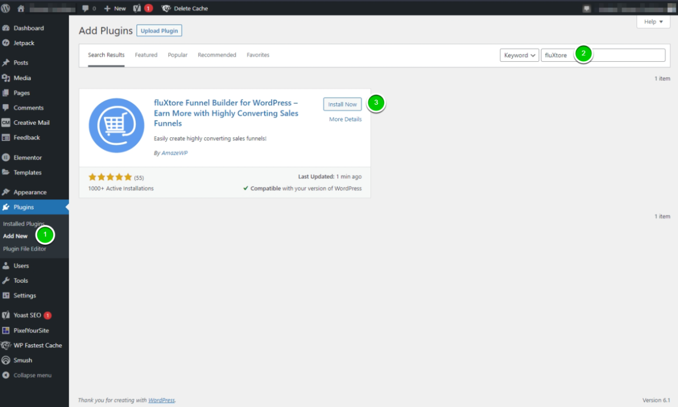 How to install fluXtore free - fluXtore Funnels WordPress Plugin