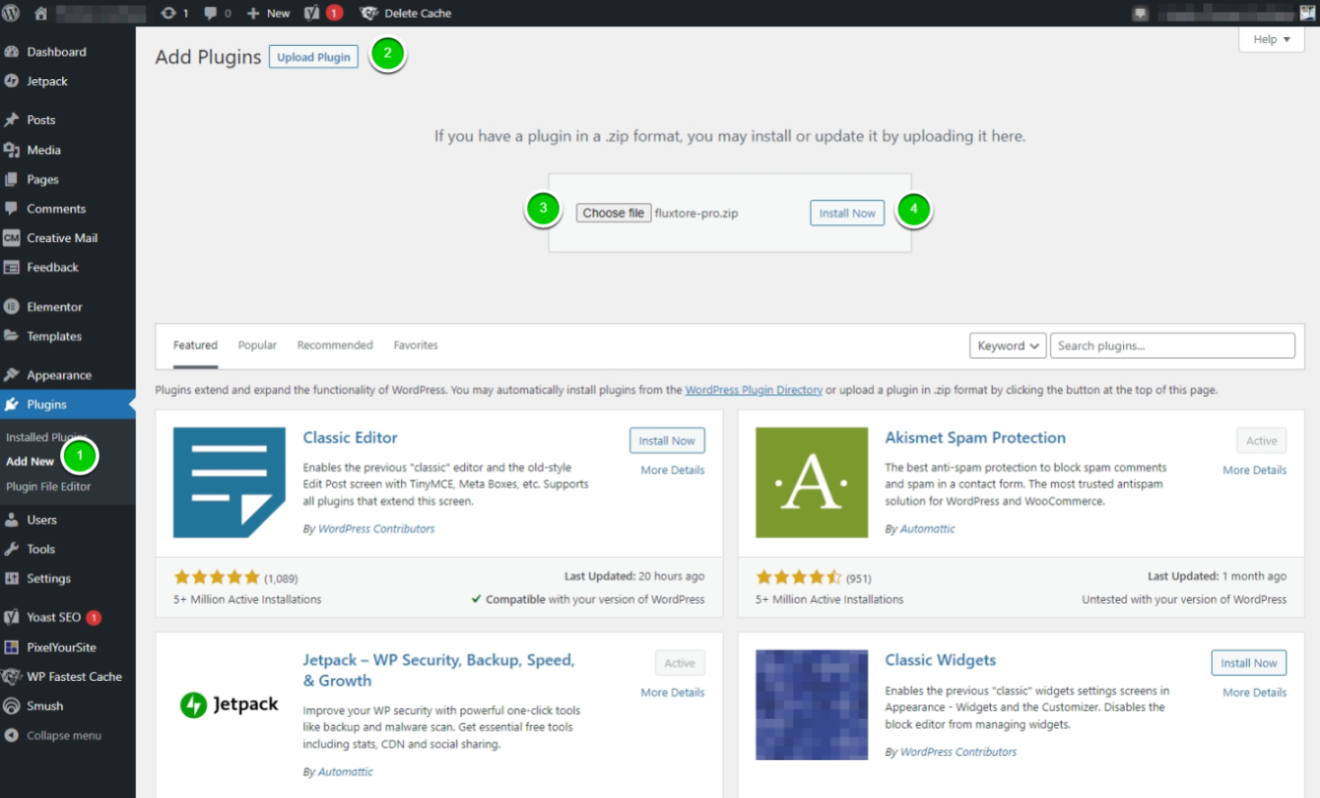 How to install fluXtore Pro - fluXtore Funnels WordPress Plugin